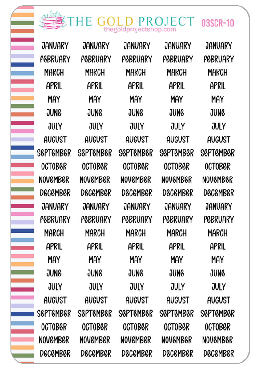 Months of the Year 3 Scripts – The Gold Project